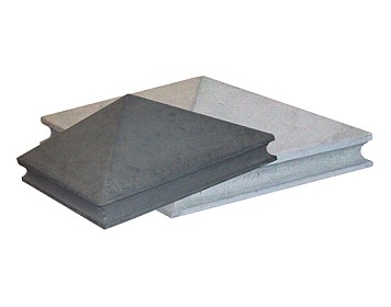 Paalmuts met punt en sierrand grijs beton 37x37 cm. ~ | L’Ortye Tuin ...